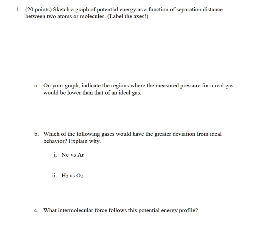 SOLVED: (20 points) Sketch a graph of potential energy as a function of ...
