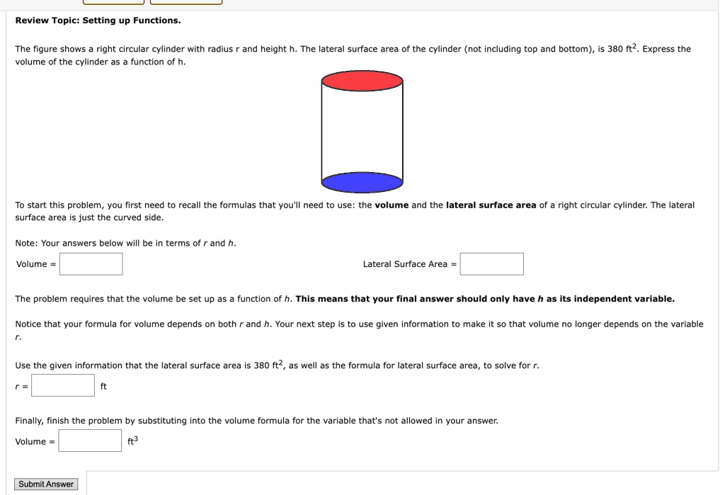review topic setting up functions the figure shows a right circular ...