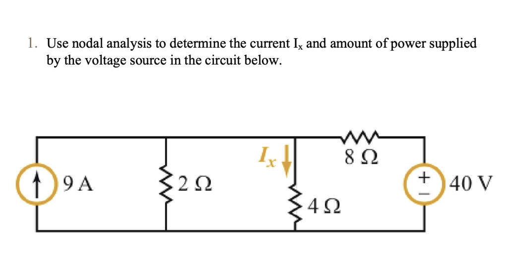 1. Use nodal analysis to determine the current Ix and amount of power ...