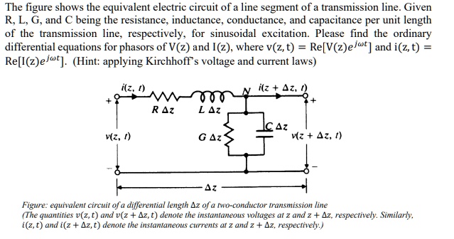 SOLVED: The figure shows the equivalent electric circuit of a line ...