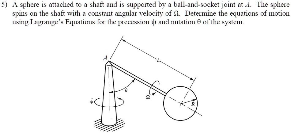 SOLVED: A sphere is attached to a shaft and is supported by a ball-and ...