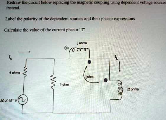 SOLVED: Redraw the circuit below, replacing the magnetic coupling with a dependent voltage ...