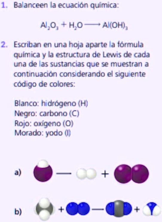 SOLVED: la fórmula química y la estructura de Lewis de cada una de las ...
