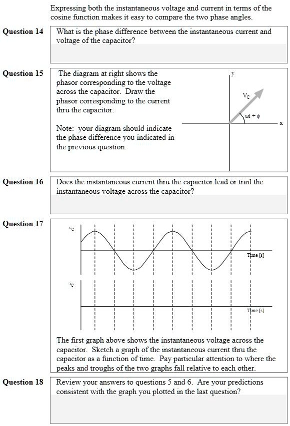 SOLVED: Expressing both the instantaneous voltage and current in terms ofthe cosine function ...