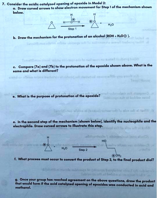 7 considor tho acidic catalyzed opening of epoxide model 2 drow cunved ...