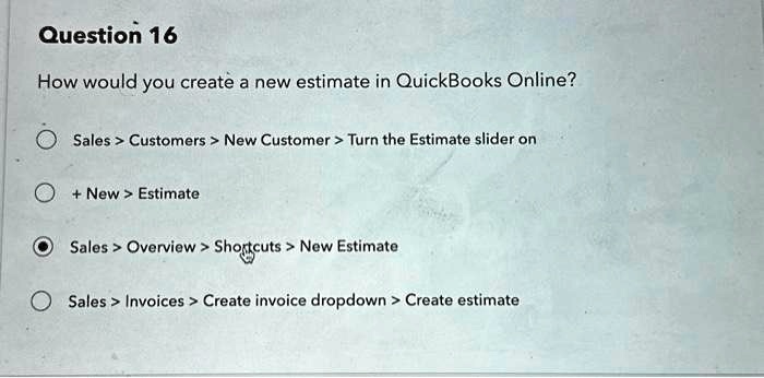 SOLVED: Sales > Customers > New Customer > Turn the Estimate slider on ...