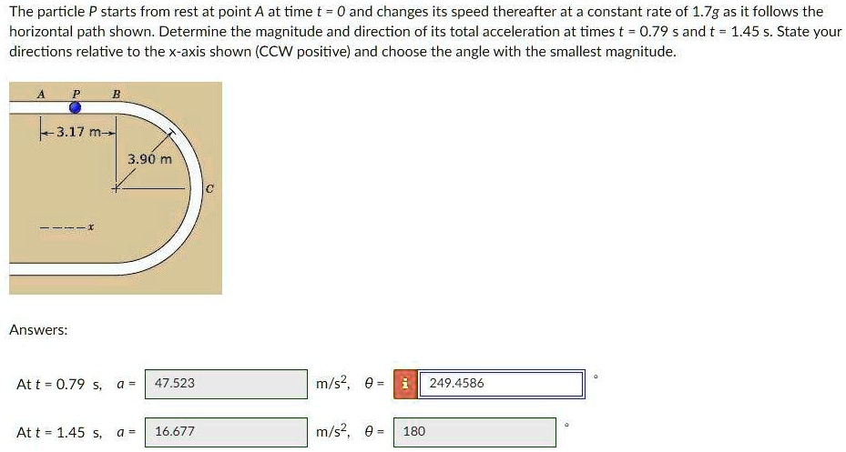 SOLVED: The particle P starts from rest at point A at time t = 0 and changes its speed ...