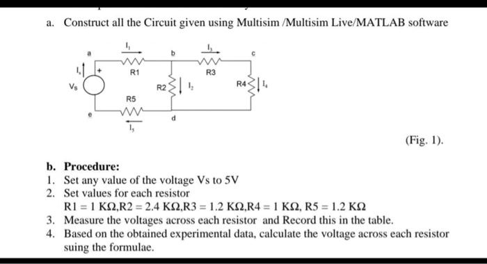 Solved Calculate All Of The Voltages Across All Resistors Vs12v Construct The Circuit Using 1982