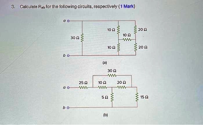 SOLVED: 3. Calculate Rab for the following circuits, respectively (1 ... SOLVED: 3. Calculate Rab for the following circuits, respectively (1 ...