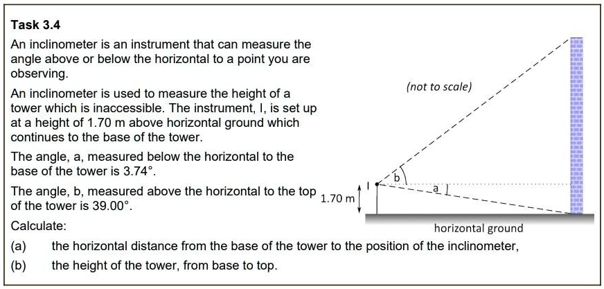 task 34 an inclinometer is an instrument that can measure the angle ...