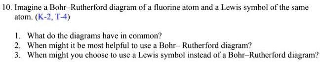 SOLVED: Imagine a Bohr-Rutherford diagram of a fluorine atom and the ...