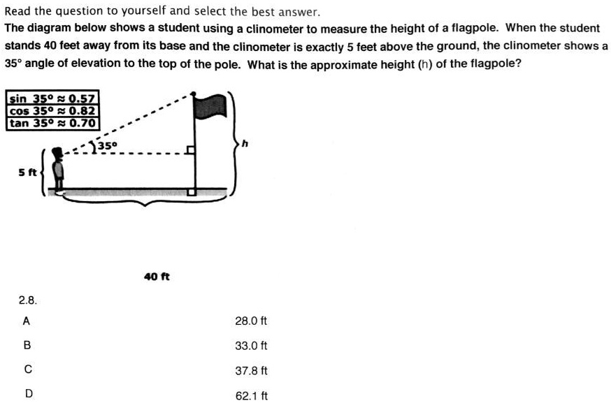 SOLVED:'this is a simple trig problem please provide an explanation ty ...