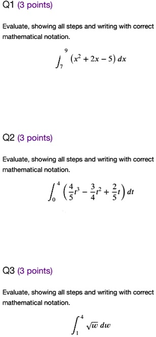 SOLVED: Evaluate, showing all steps and writing with correct mathematical notation: âˆ«(1 + 2x ...