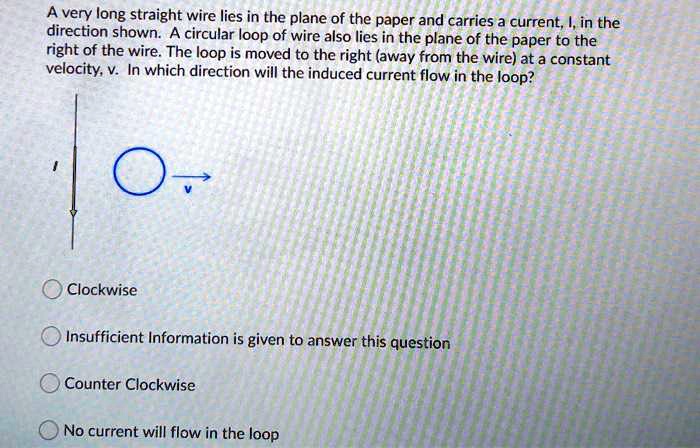 a very long straight wire lies in the plane of the paper and carries ...