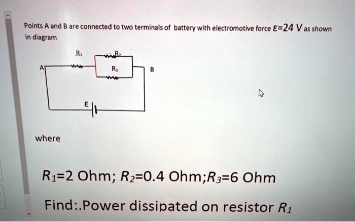 SOLVED: Points A and B are connected to two terminals of battery with ...