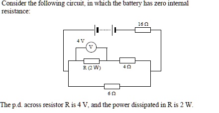 SOLVED: Calculate the resistance of R. What is the p.d. across the 6 Î© resistor? Find the ...