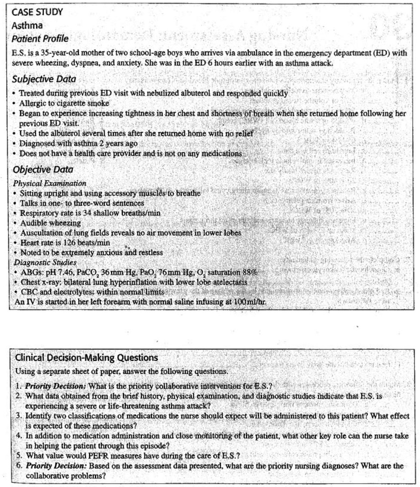 SOLVED: CASE STUDY: Asthma Patient Profile E.S. is a 35-year-old mother ...