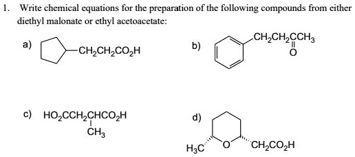 Write chemical equations for the preparation of the following compounds ...