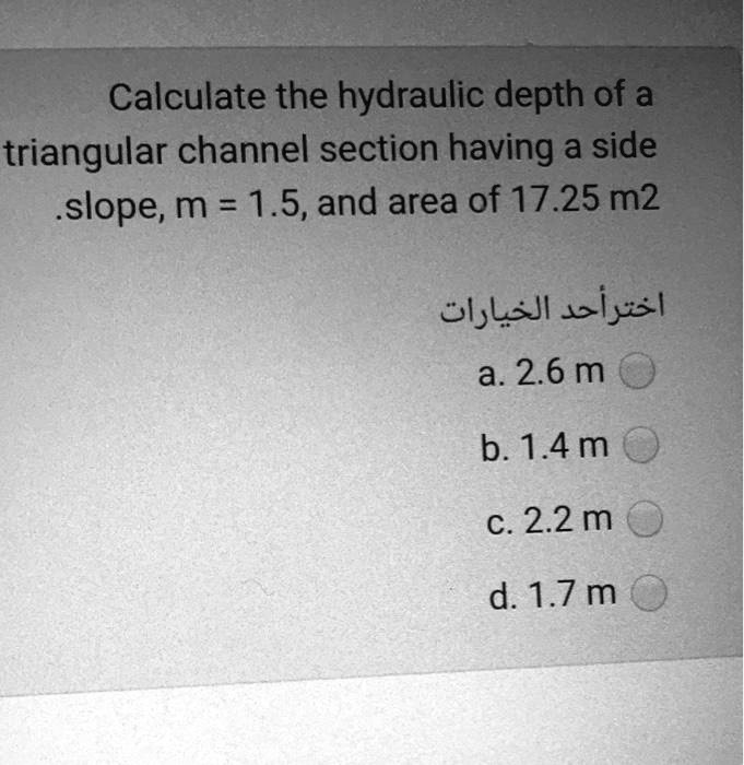 VIDEO solution: Calculate the hydraulic depth of a triangular channel section having a side ...