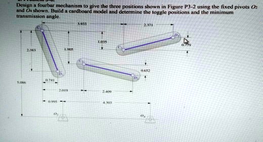 SOLVED: Design a four-bar mechanism to achieve the three positions ...