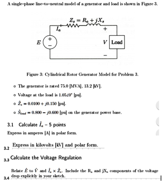 SOLVED: A single-phase line-to-neutral model of a generator and load is ...