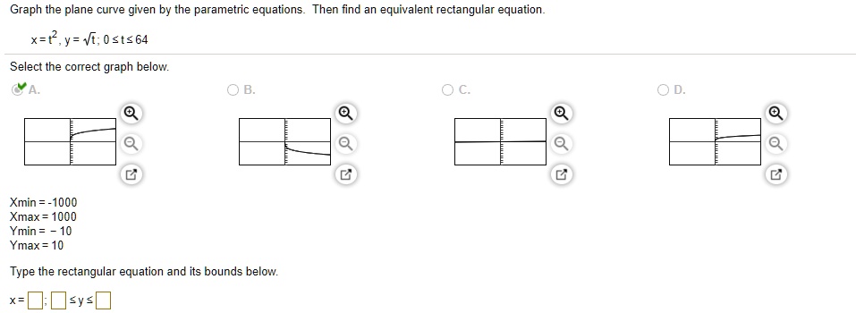SOLVED:Graph the plane curve given by the parametric quations Then find an equivalent ...