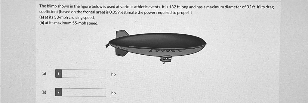 the blimp shown in the figure below is used at various athletic events ...