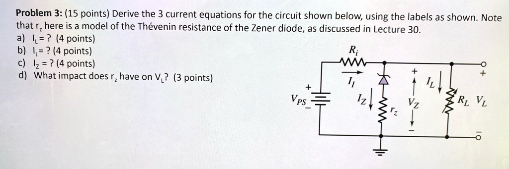 problem 3 15 points derive the 3 current equations for the circuit shown below using the labels ...