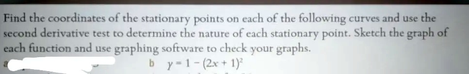 Find the coordinates of the stationary points on each of the following ...