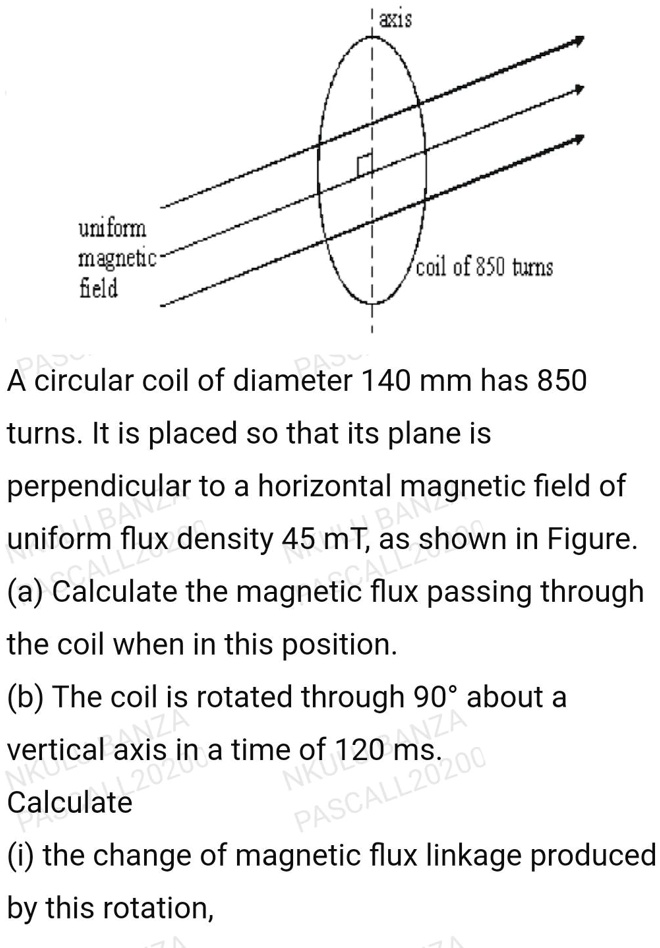 SOLVED: 31st uniform magnetic field A coil of 850 turns A circular coil with a diameter of 140 ...