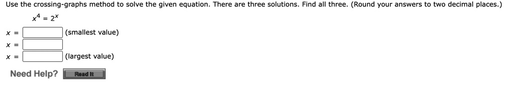 use the crossing graphs method to solve the given equation there are ...
