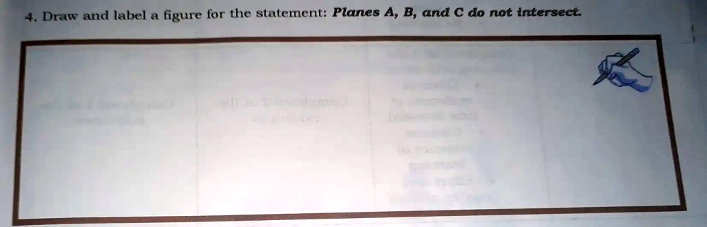 4. Draw and label a figure for the statement: Planes A, B, and C do not intersect.