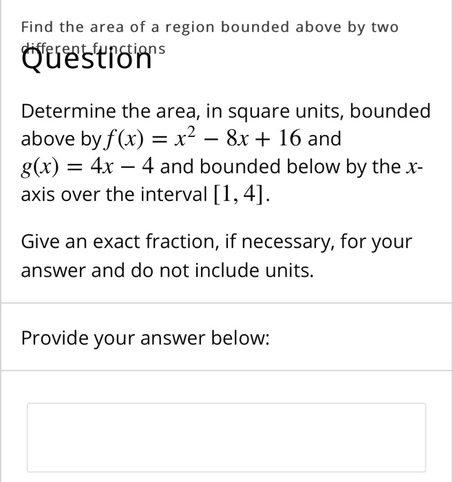 Solved Find The Area Of A Region Bounded Above By Two Quadratic
