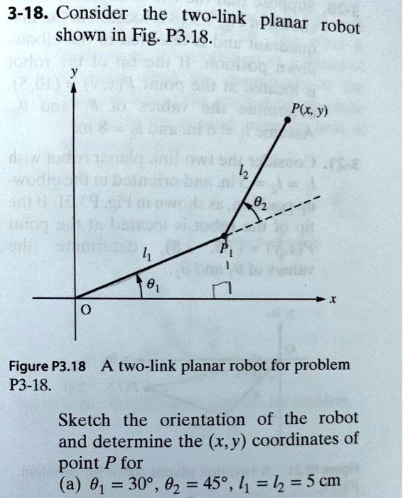 3-18. Consider the two-link planar robot shown in Fig. P3.18. y P(x, y ...