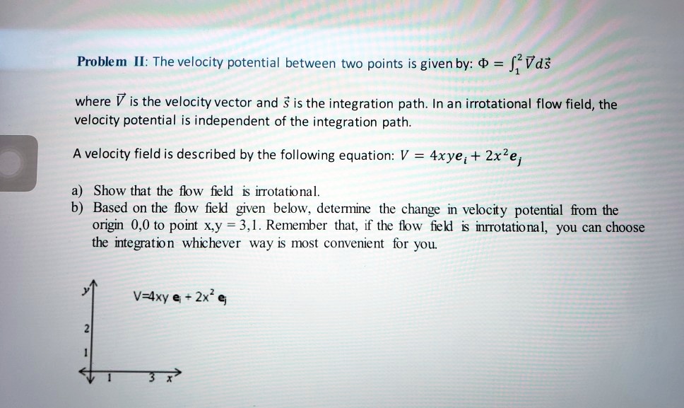 SOLVED:Problem II: The velocity potential between two points is given ... SOLVED:Problem II: The velocity potential between two points is given ...