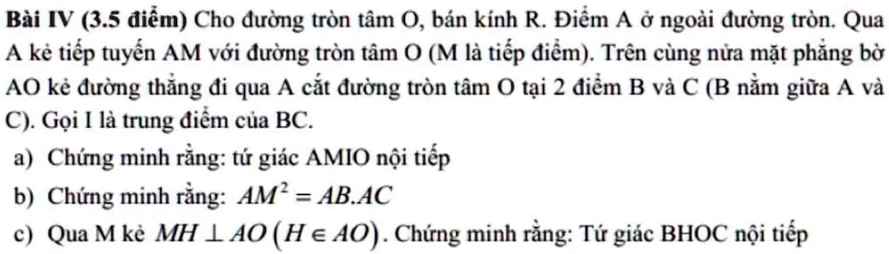 Bà I Iv 3 5 Ä‘iáƒm Cho đưá Ng Tròn Tâm O Bán KÃnh R Ä Iáƒm