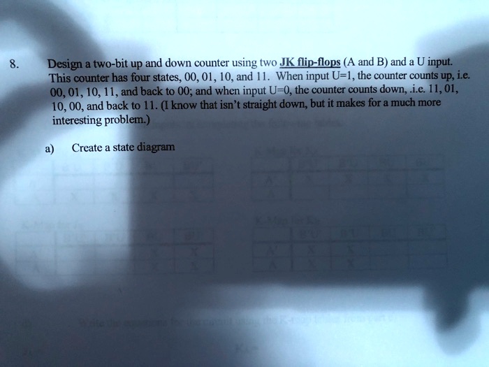 8. Design a two-bit up and down counter using two JK flip-flops (A and ...