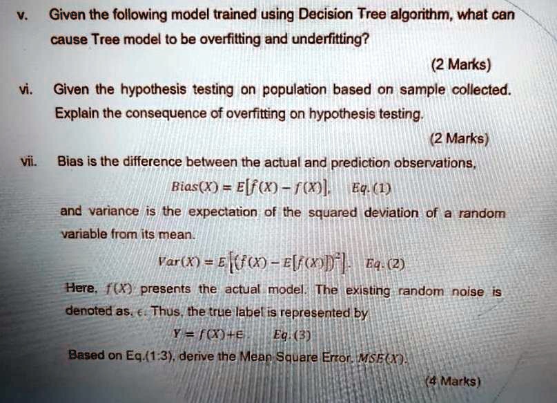 given the following model trained using decision tree algorthm what can ...