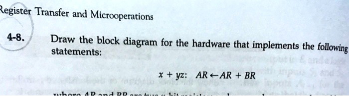 Register Transfer and Microoperations 4-8. Draw the block diagram for the hardware that ...