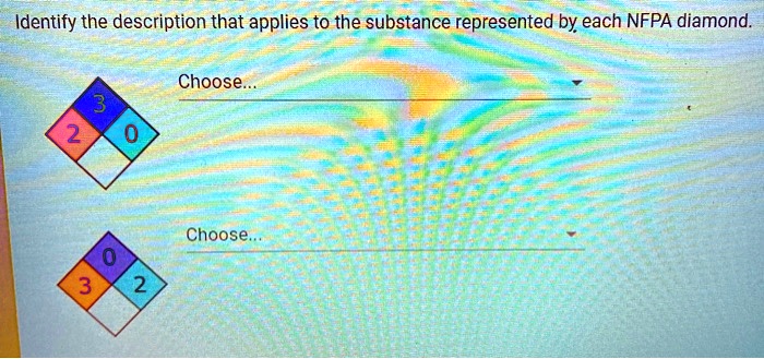 identify the description that applies to the substance represented by ... identify the description that applies to the substance represented by ...