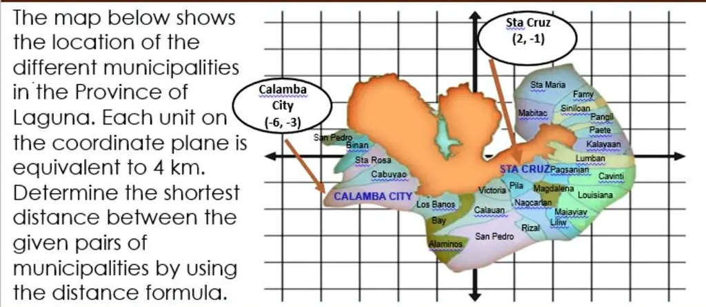 The map below shows the location of the different municipalities in the ...