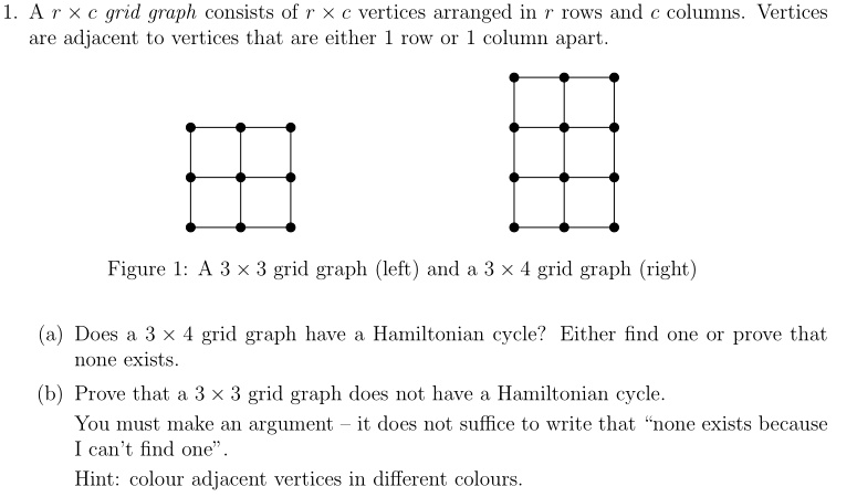 SOLVED: An X by Y grid graph consists of v X â‚¬ vertices arranged in ...