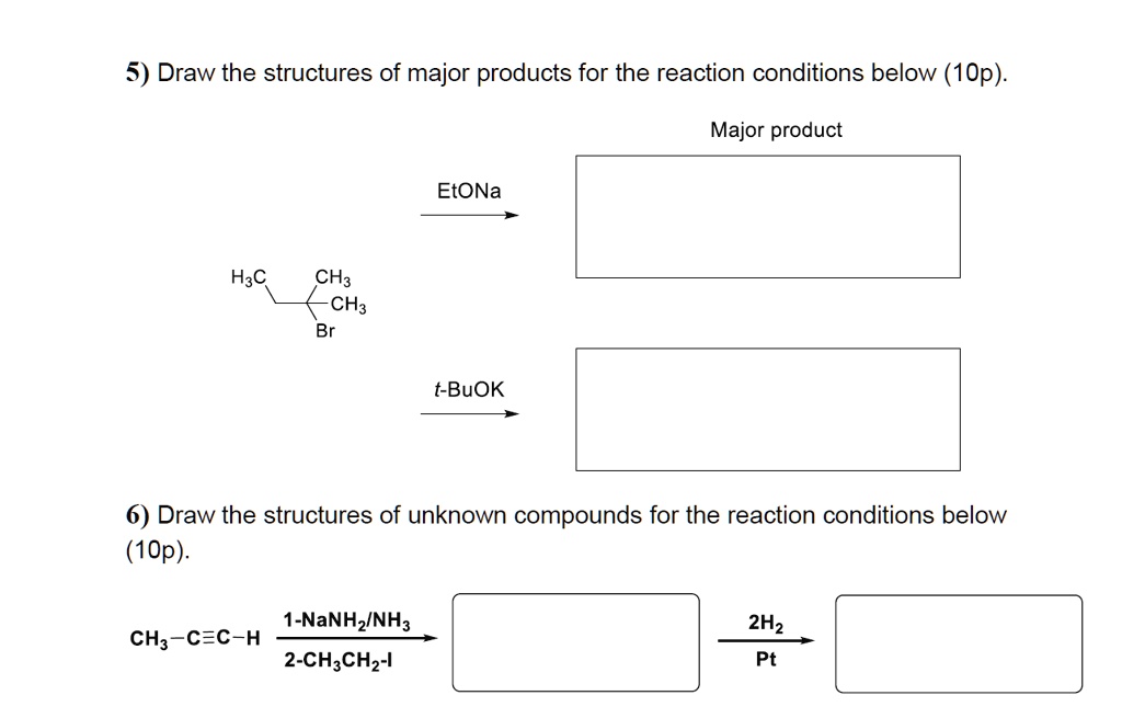SOLVED:5) Draw the structures of major products for the reaction ...