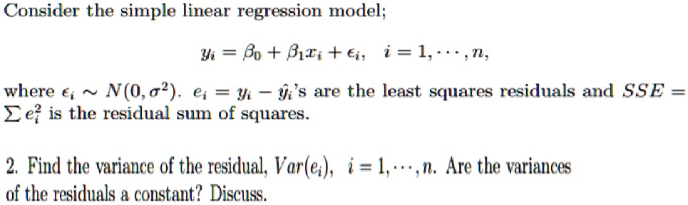 consider the simple linear regression model vi bo b1ti i 1 il where ...