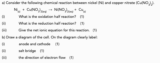 SOLVED: Consider the following chemical reaction between nickel (Ni ...