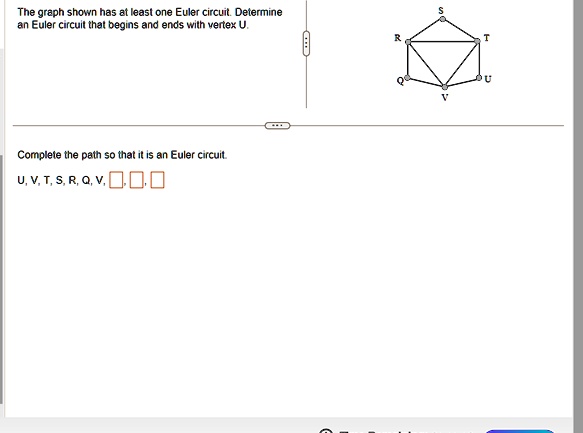 SOLVED: The graph shown has at least one Euler circuit. Determine an Euler circuit that begins ...