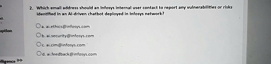 2 which email address should an infosys internal user contact to report ...