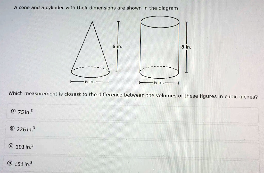 A cone and a cylinder with their dimensions are shown in the diagram. 6 ...