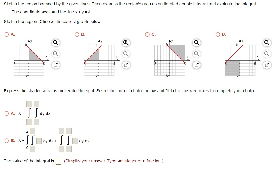 SOLVED Sketch The Region Bounded By The Given Lines Then Express The