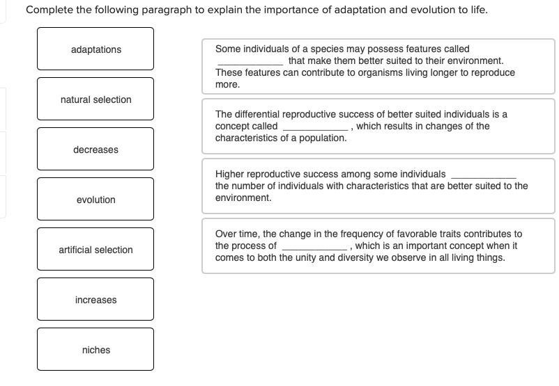 SOLVED: Complete the following paragraph to explain the importance of ...